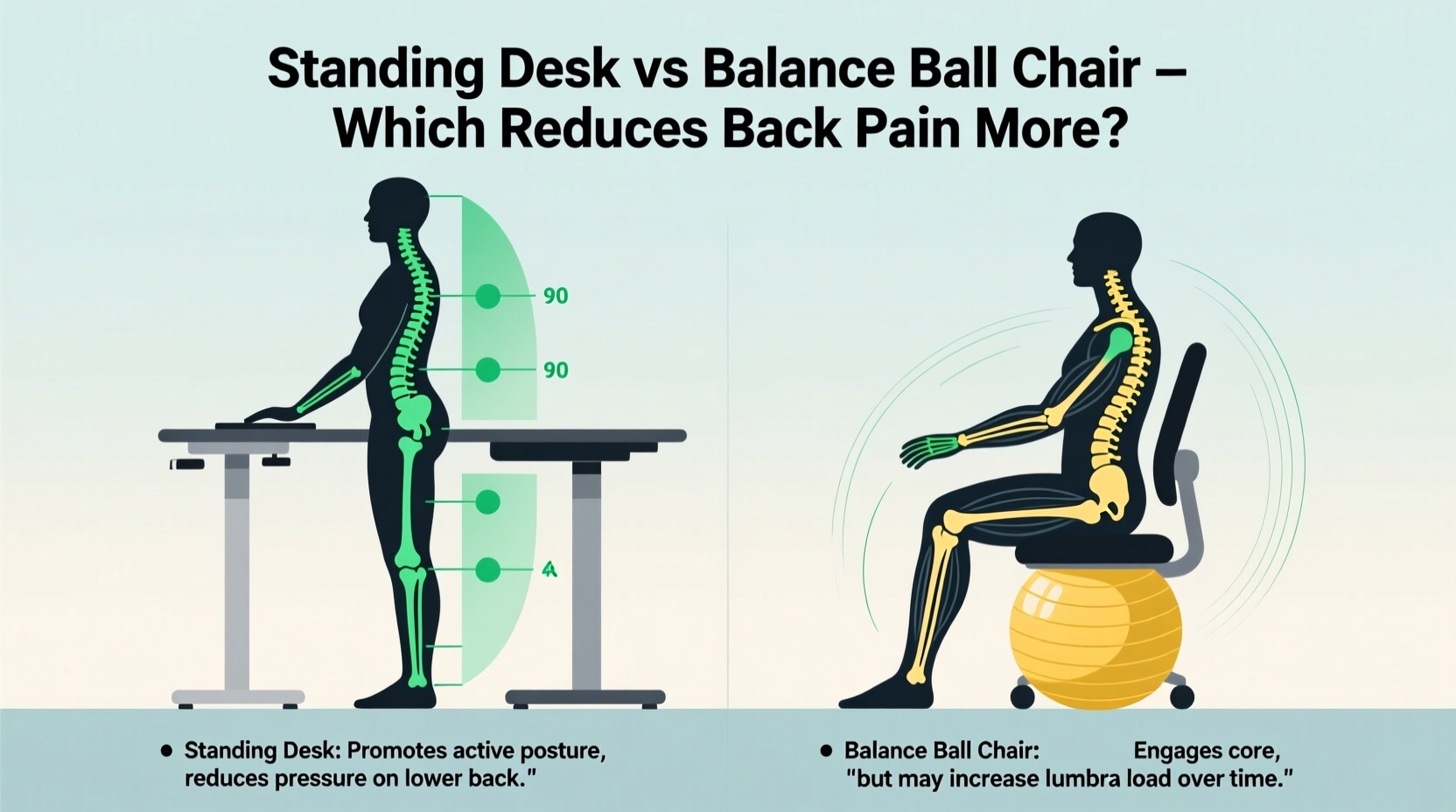 Standing Desk Vs Balance Ball Chair Which One Is Better For Back Pain