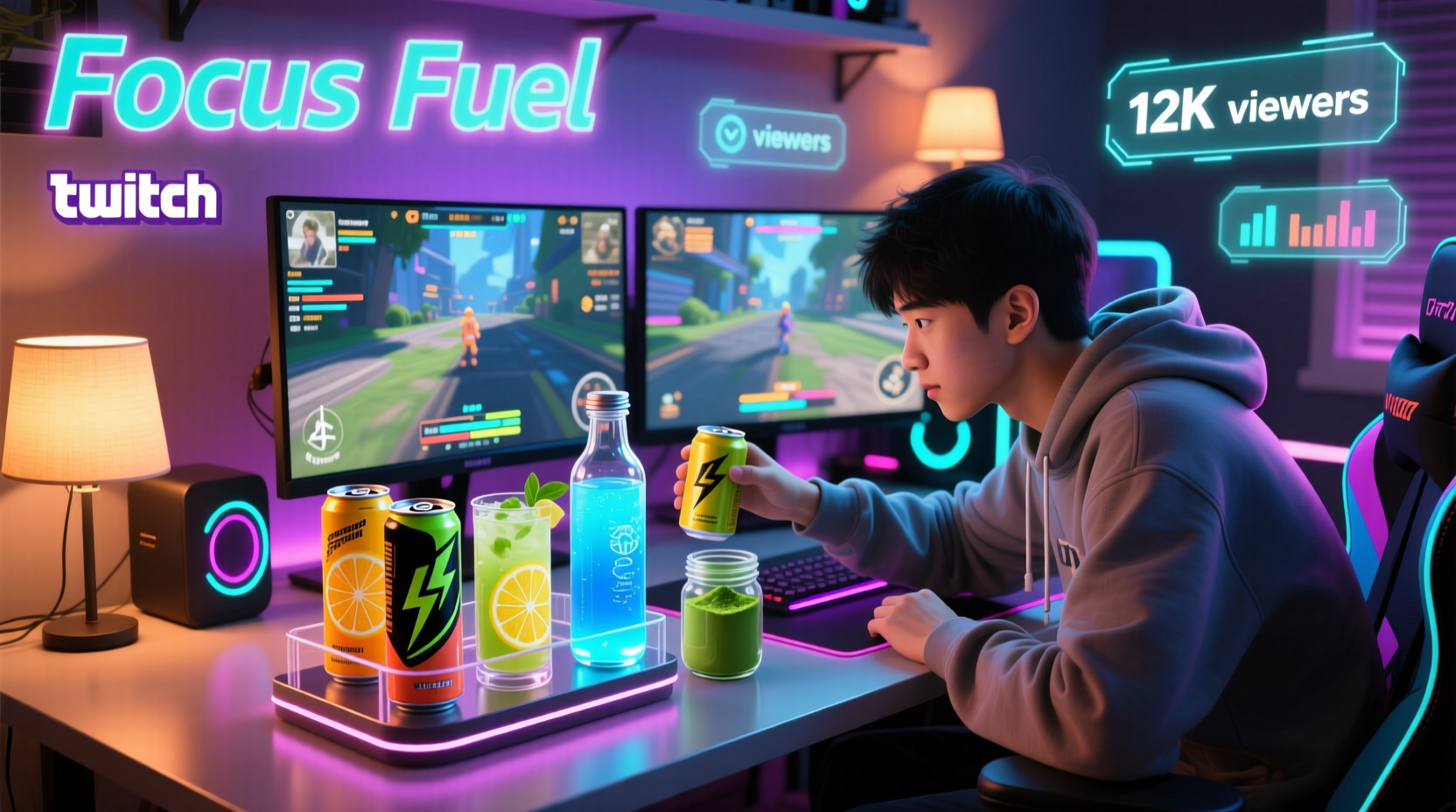 Gaming Streamer Drink Setups What Energy-boosting Beverages Keep Focus