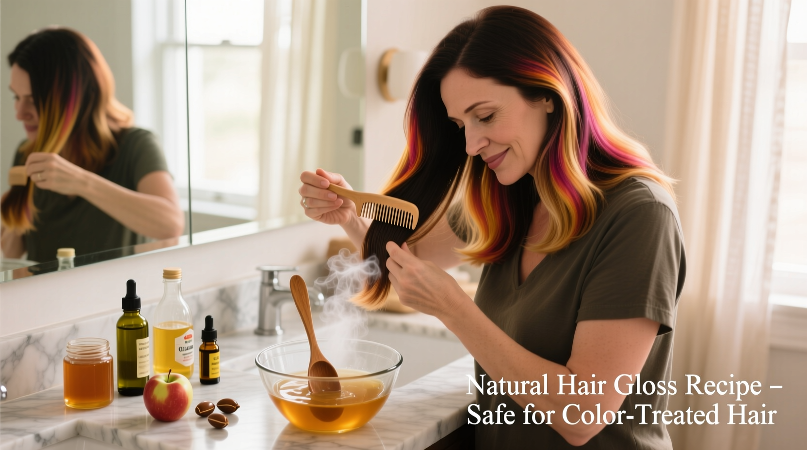 How To Make Your Own Natural Hair Gloss At Home Without Damaging Your Color