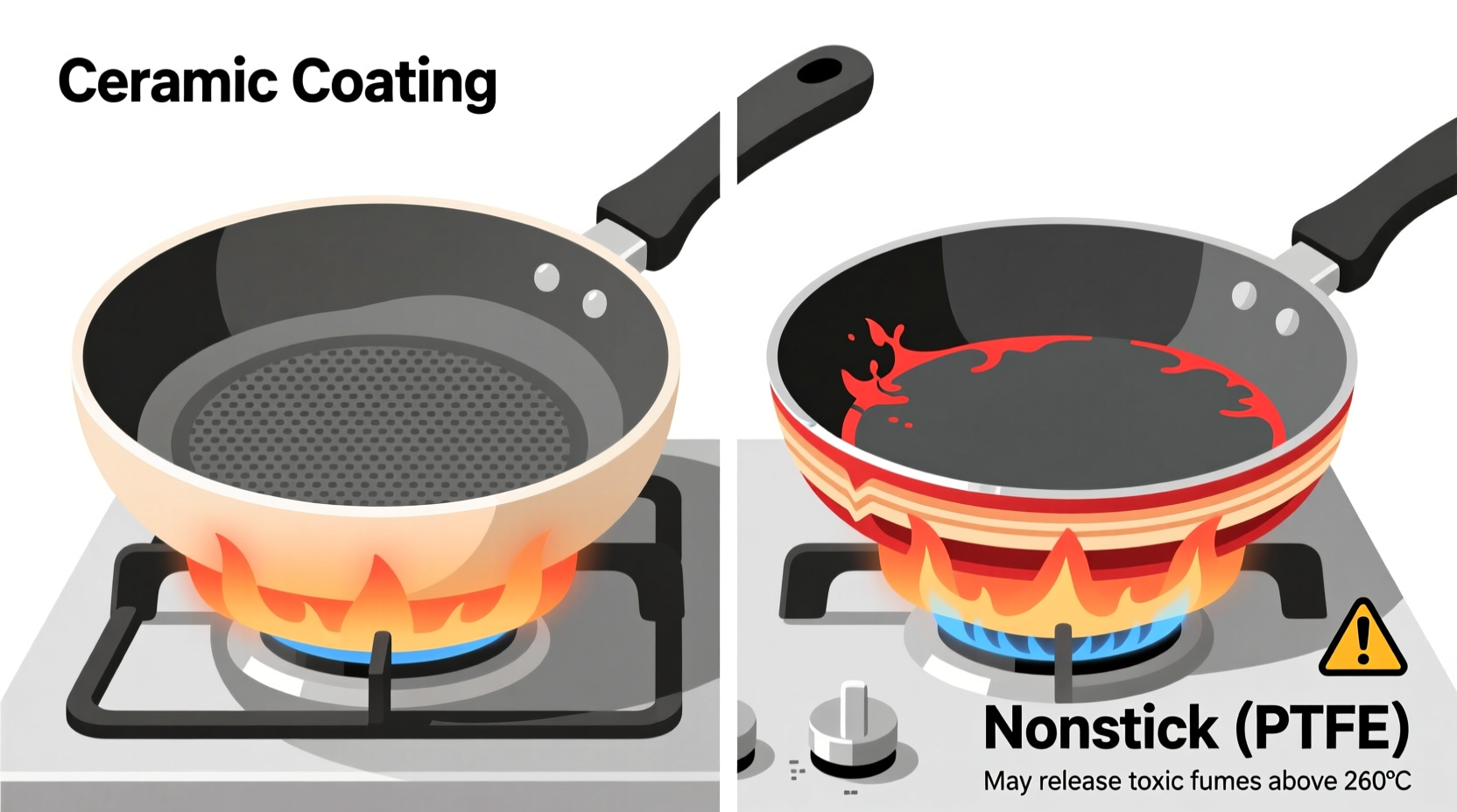 Ceramic Vs Nonstick Pans Is The Ceramic Coating Actually Safer For High ...