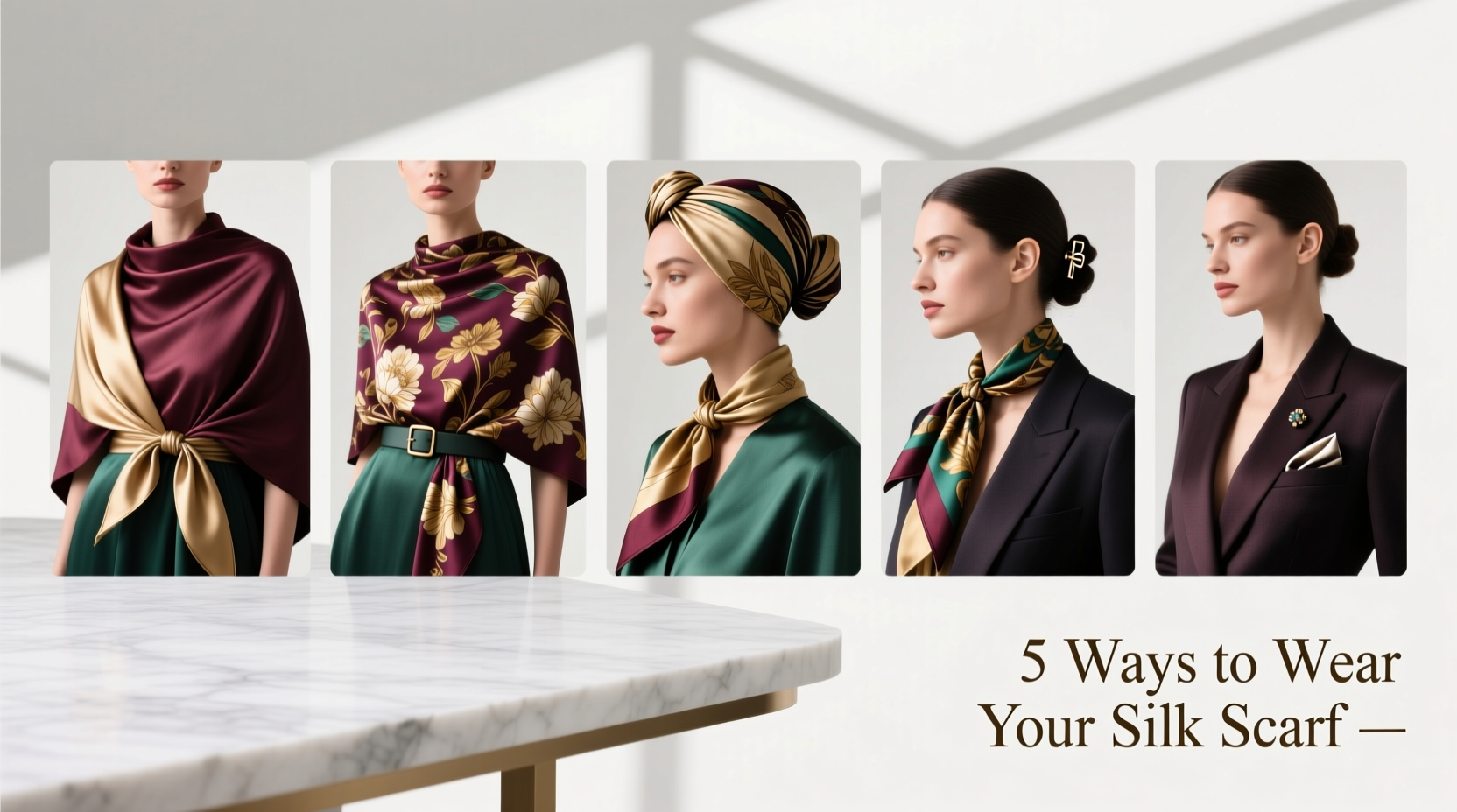 How To Style A Silk Scarf Multiple Ways Beyond Just Tying It On Your Neck