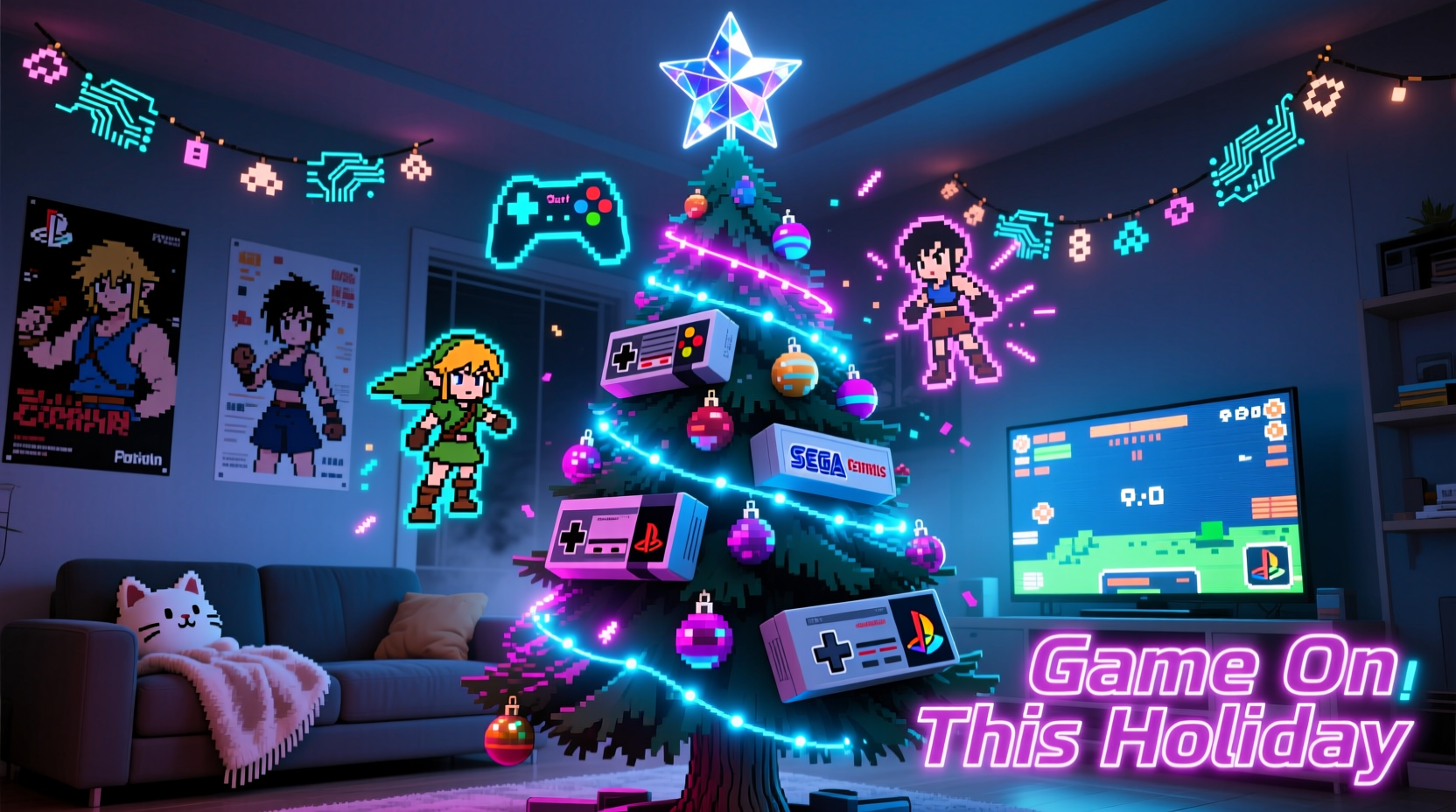 How To Make A Gaming Themed Christmas Tree For Fans Of Anime And Consoles