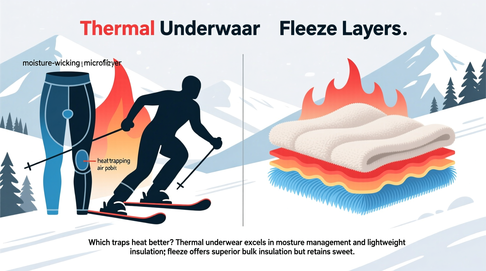 Thermal Underwear Vs Fleece Layers Which Traps Heat Better For Skiing