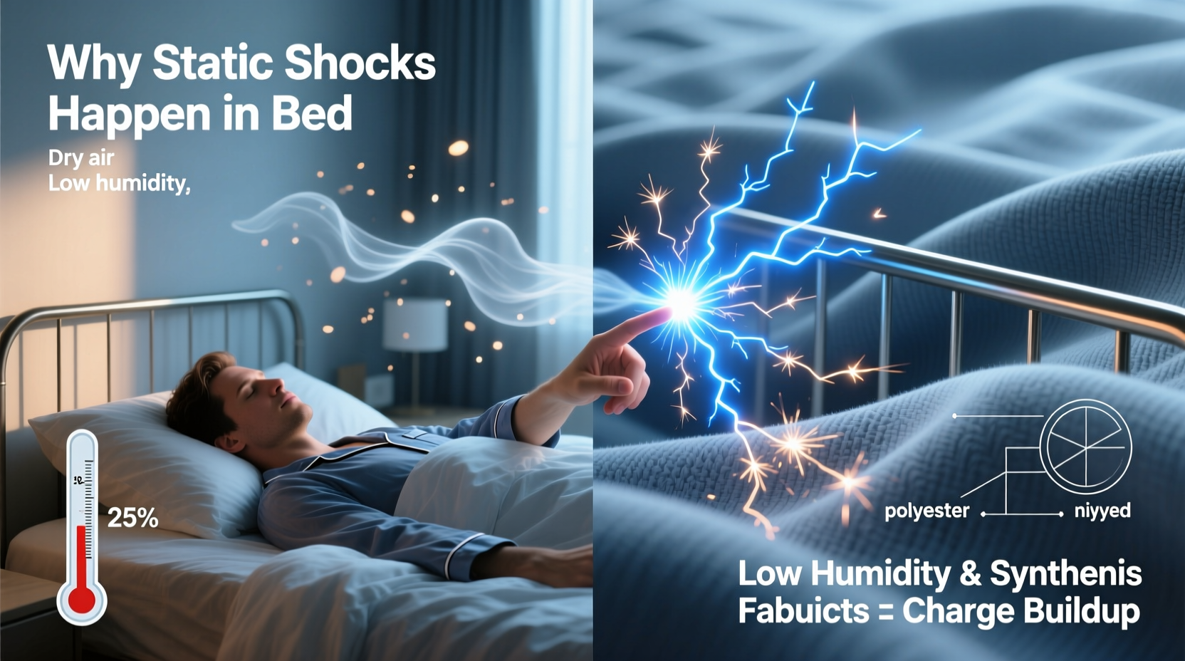 Why Do I Wake Up With Static Shocks In Bed Dry Air And Fabric Choices ...