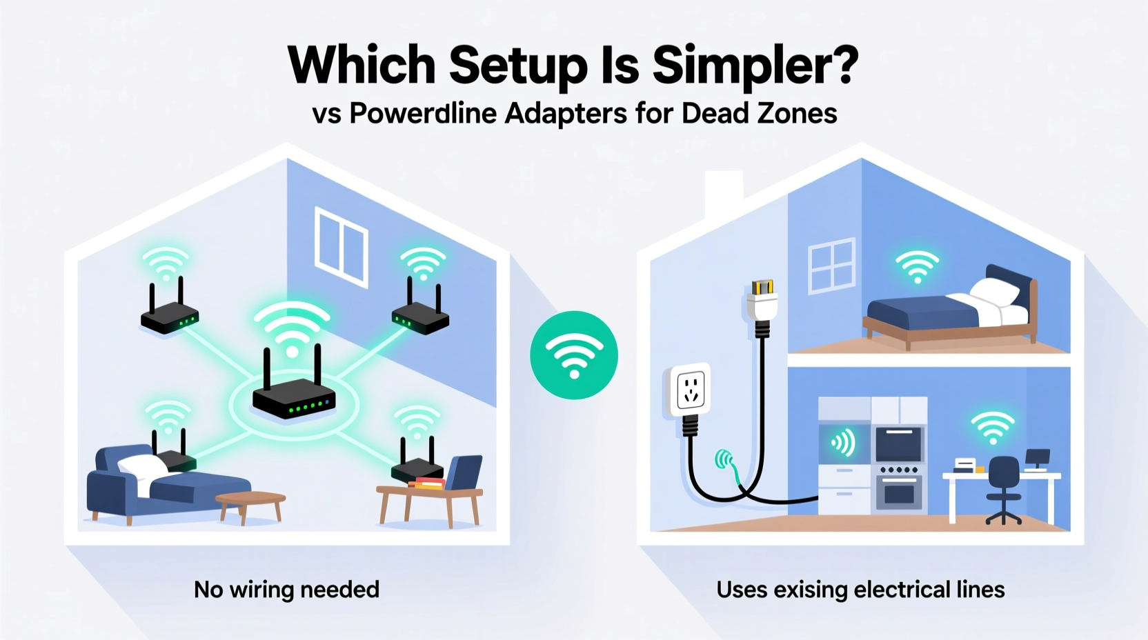 Mesh Wifi Vs Powerline Adapters For Dead Zones Which Setup Is Simpler