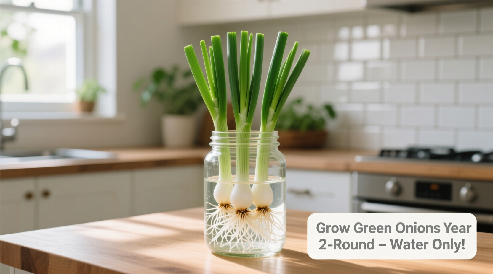 How To Grow Green Onions Indoors Continuously With Water Only