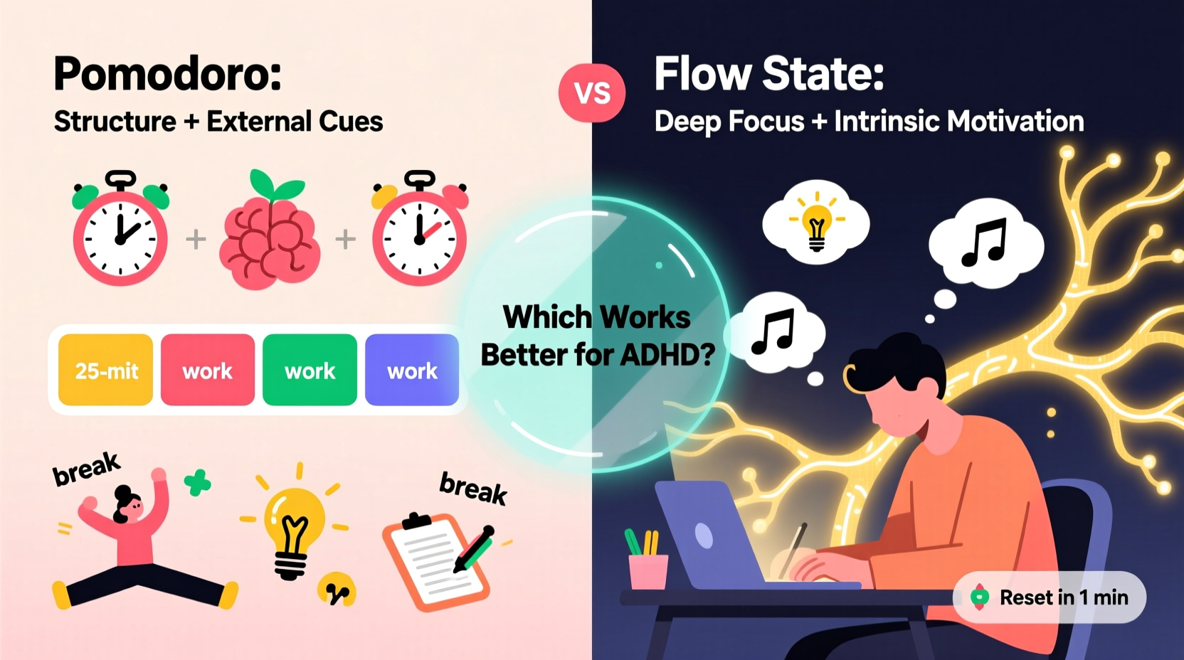 Pomodoro Technique Vs Flow State Which Actually Works Better For Adhd ...