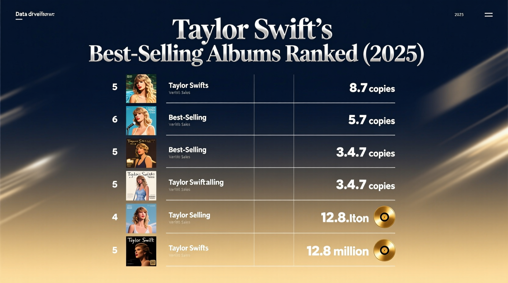 Taylor Swift's Best-Selling Albums Ranked (2025): 6 Albums' Verified ...