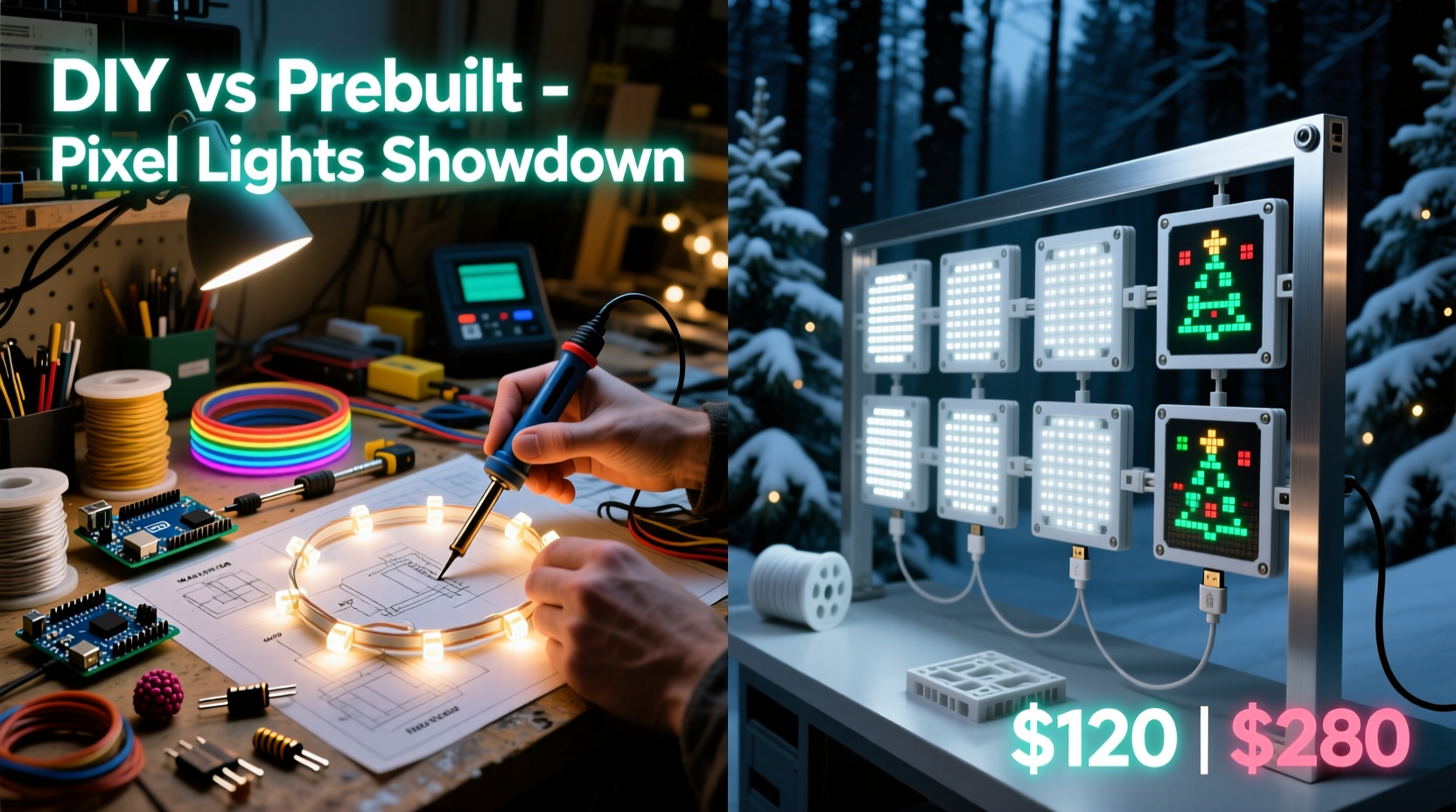 Diy Pixel Christmas Lights Vs Buying Prebuilt Panels Cost And ...