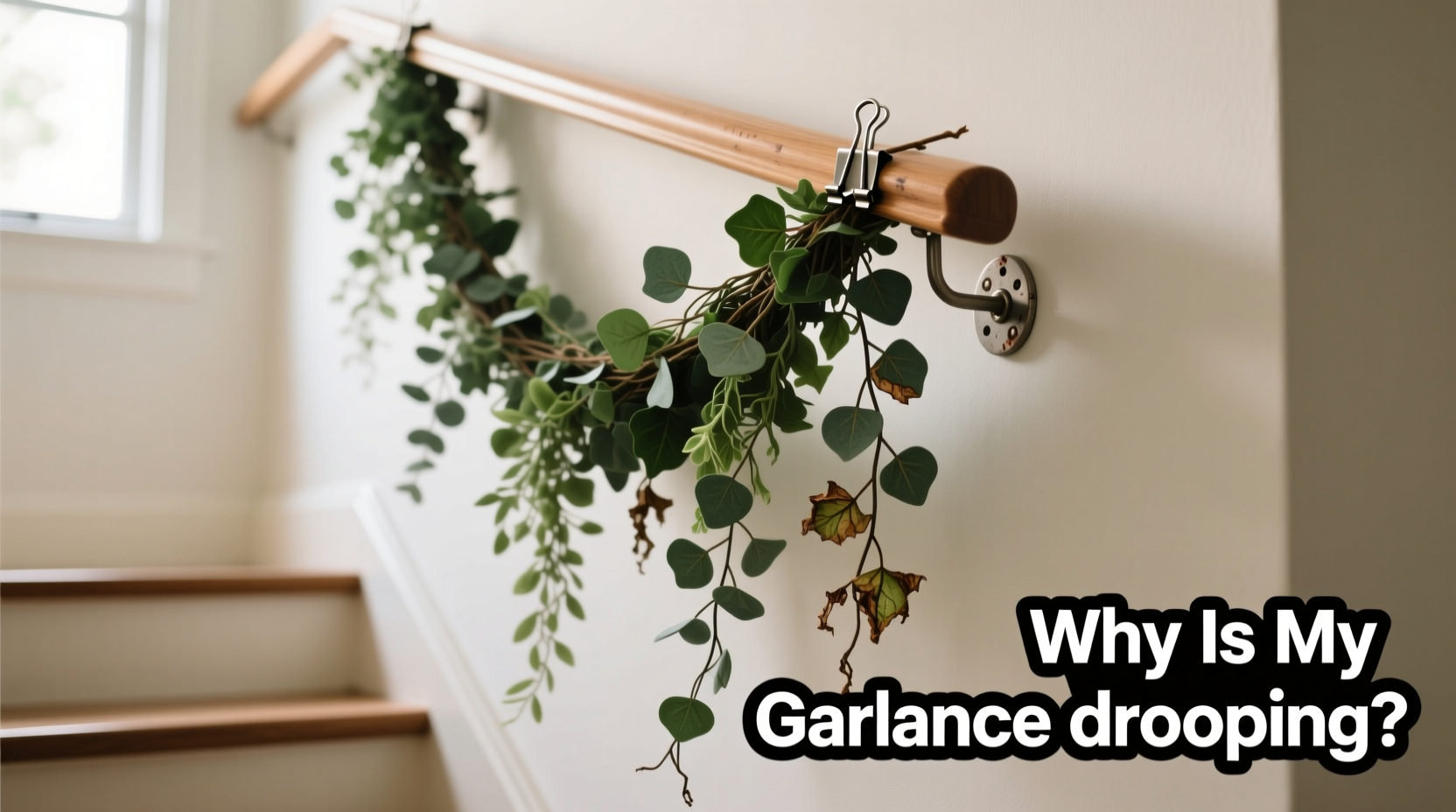 Why Is My Garland Drooping On The Staircase Fixing Sagging Greenery