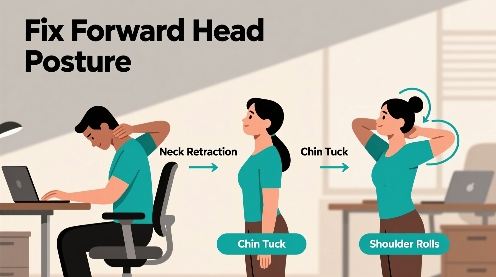 How To Fix Forward Head Posture Simple Daily Stretches For Desk Workers