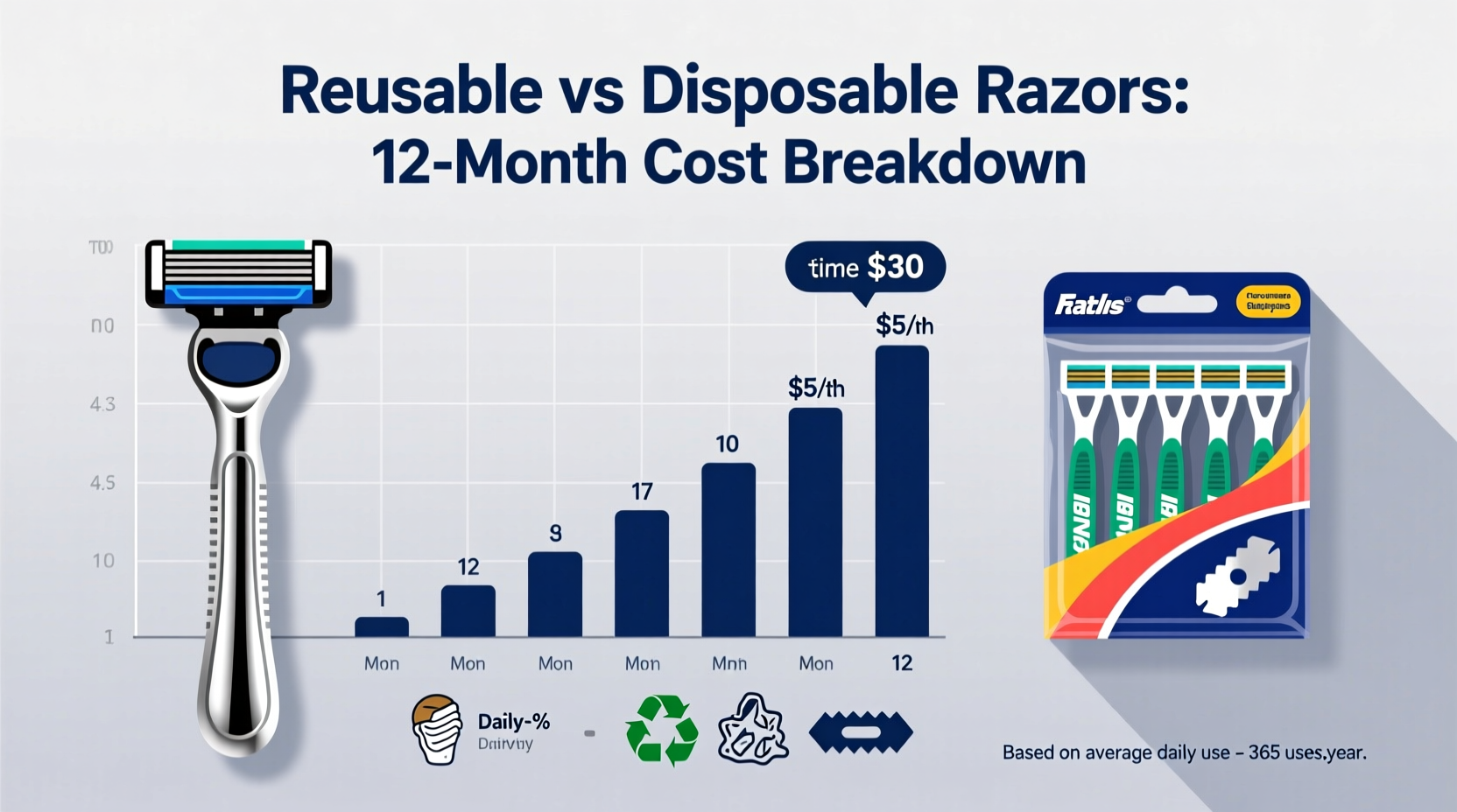 Reusable Vs Disposable Razors Cost Comparison Over A Year