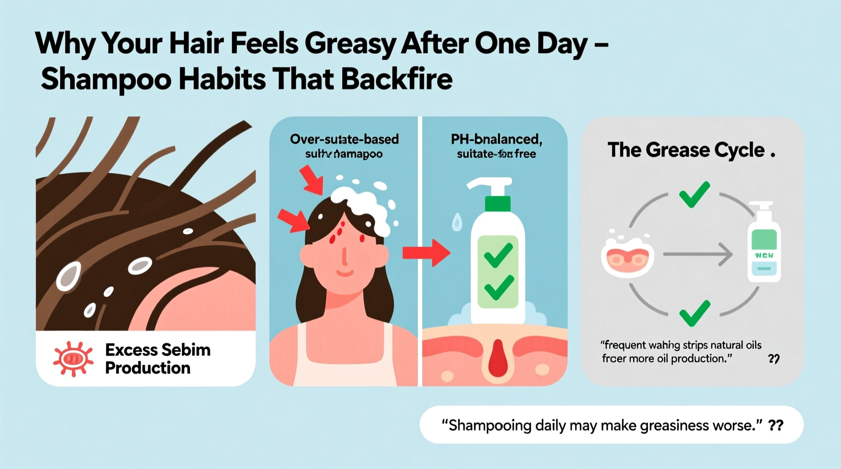 Why Does My Hair Feel Greasy After Just One Day Shampoo Habits That ...