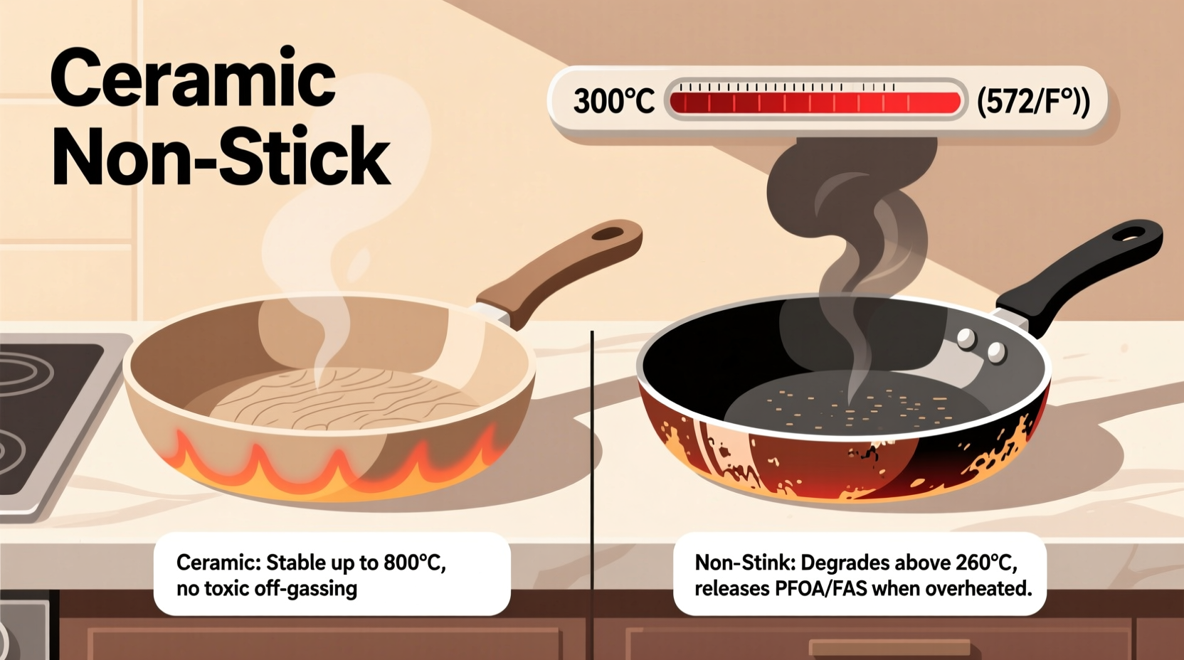 Ceramic Vs Non Stick Pans Which Is Safer For Cooking At High Heat