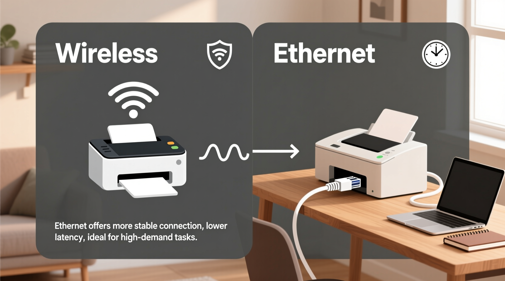 Wireless Printer Vs Ethernet Connected Which Is More Reliable For Home ...
