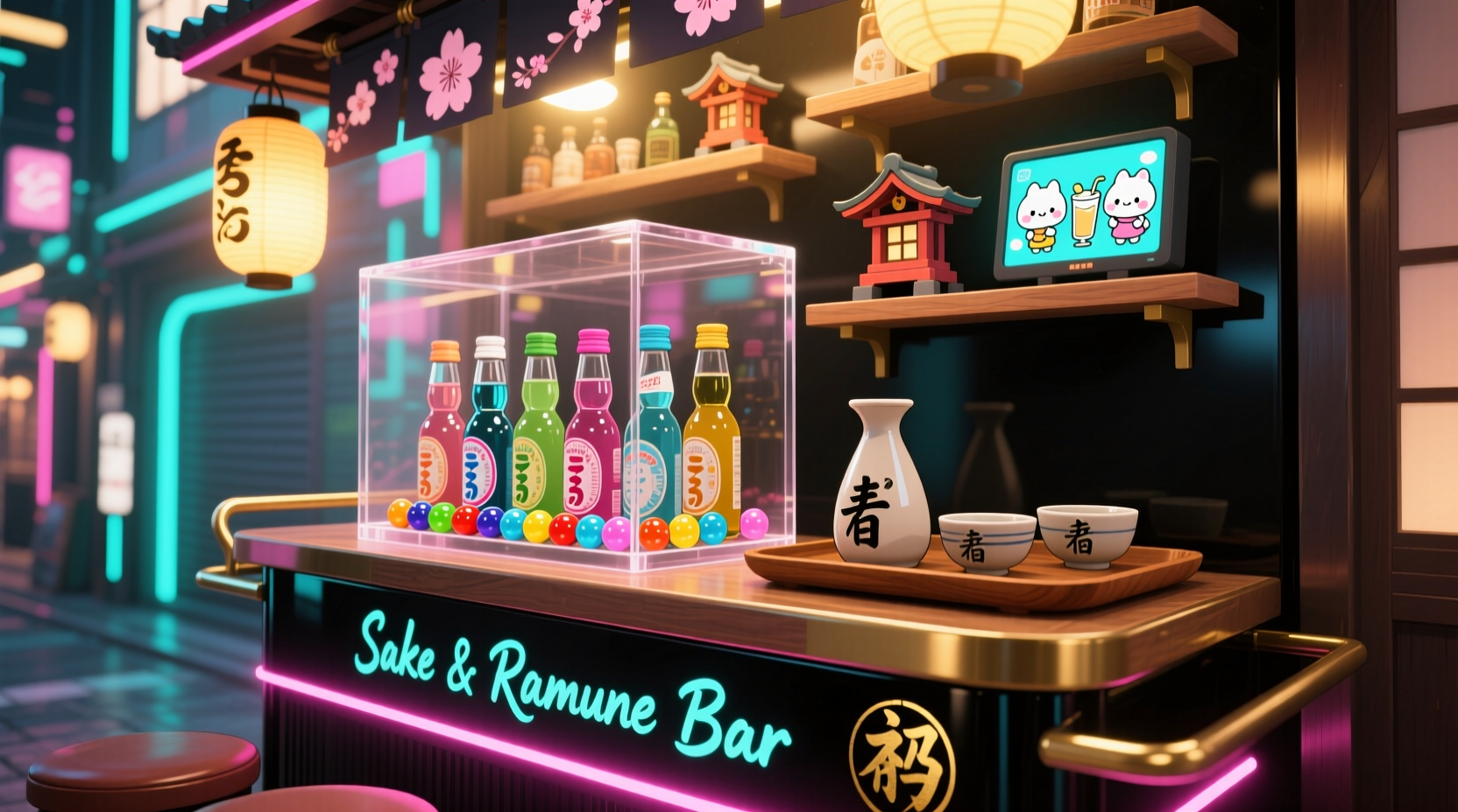 How To Build A Themed Anime Bar Cart Featuring Sake And Ramune