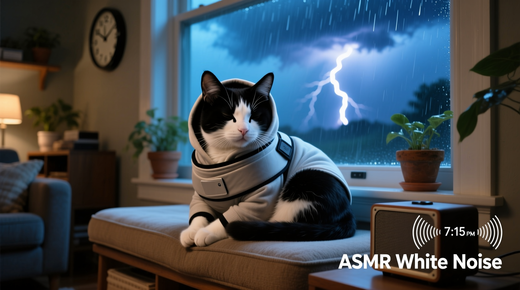 How To Calm An Anxious Cat During Thunderstorms Using Pressure Wraps ...