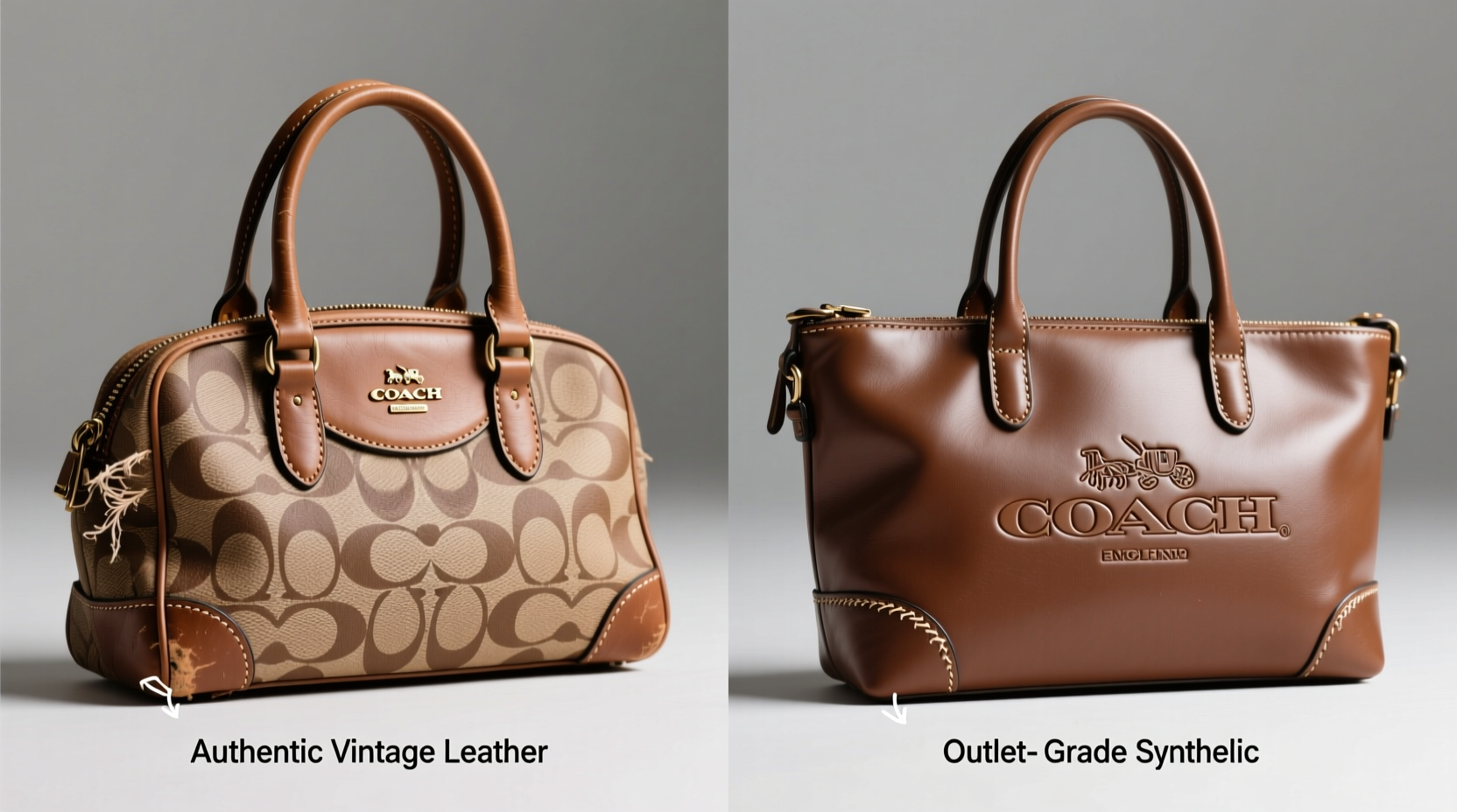 Vintage Coach Bags Vs Modern Outlet Versions Quality Check And Leather ...