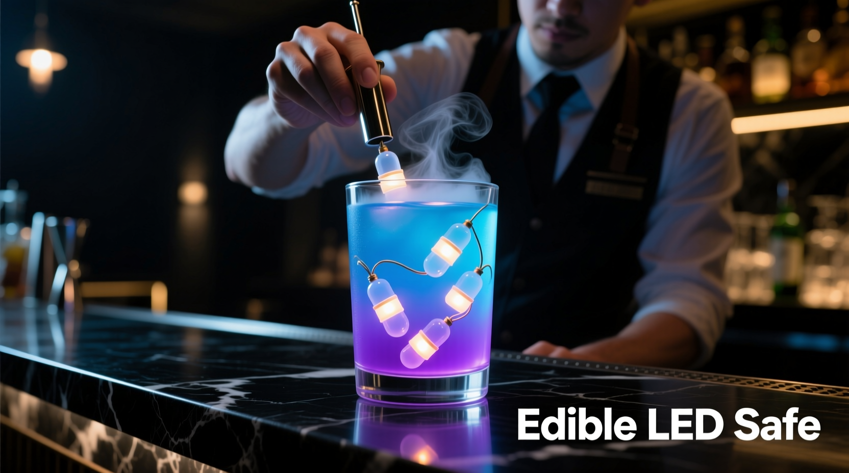 How To Make Glowing Cocktails Safely Using Edible LED Lights