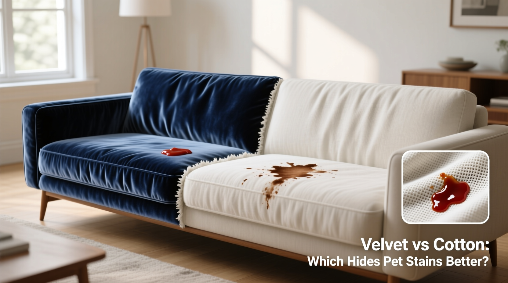 Velvet Vs Cotton Sofa Covers Which Hides Pet Stains Better