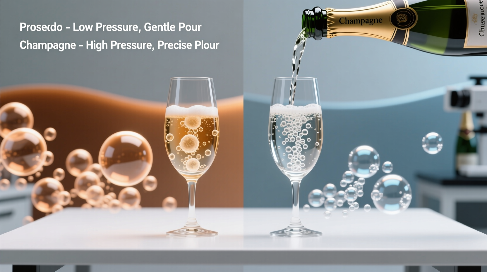 Prosecco Vs Champagne Bubbles Compared By Pressure And Pour Technique