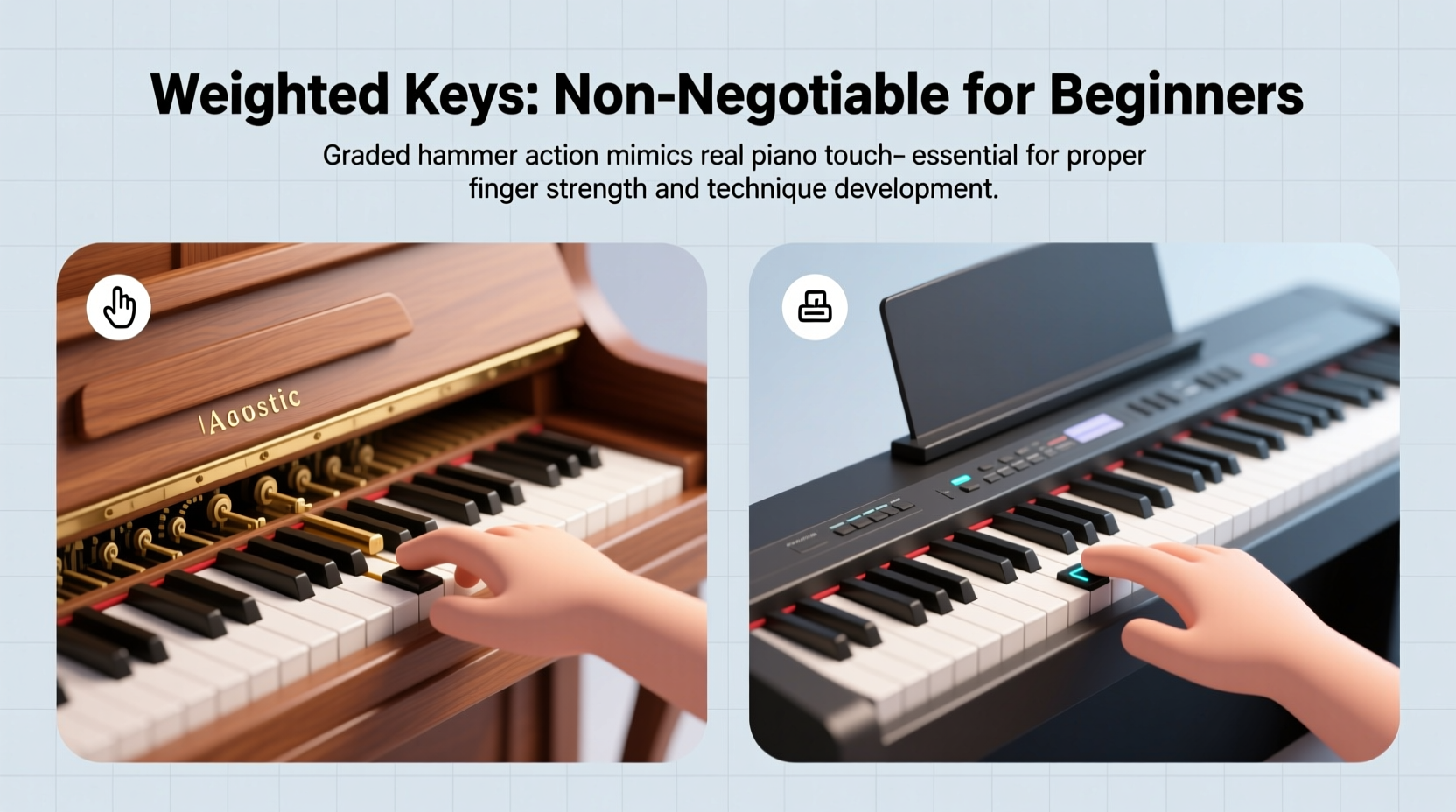 Acoustic Vs Digital Piano For Beginners Is Weighted Keys Non Negotiable