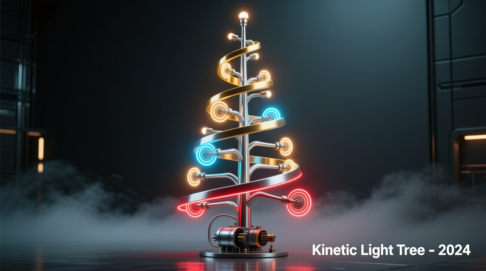 How To Make A Kinetic Christmas Tree Sculpture Using Motorized Light ...