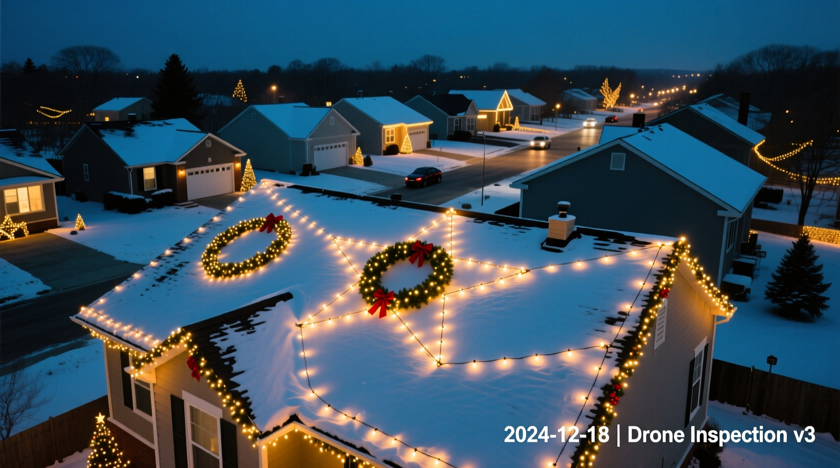How To Use Drone Footage To Inspect Rooftop Christmas Light Alignment