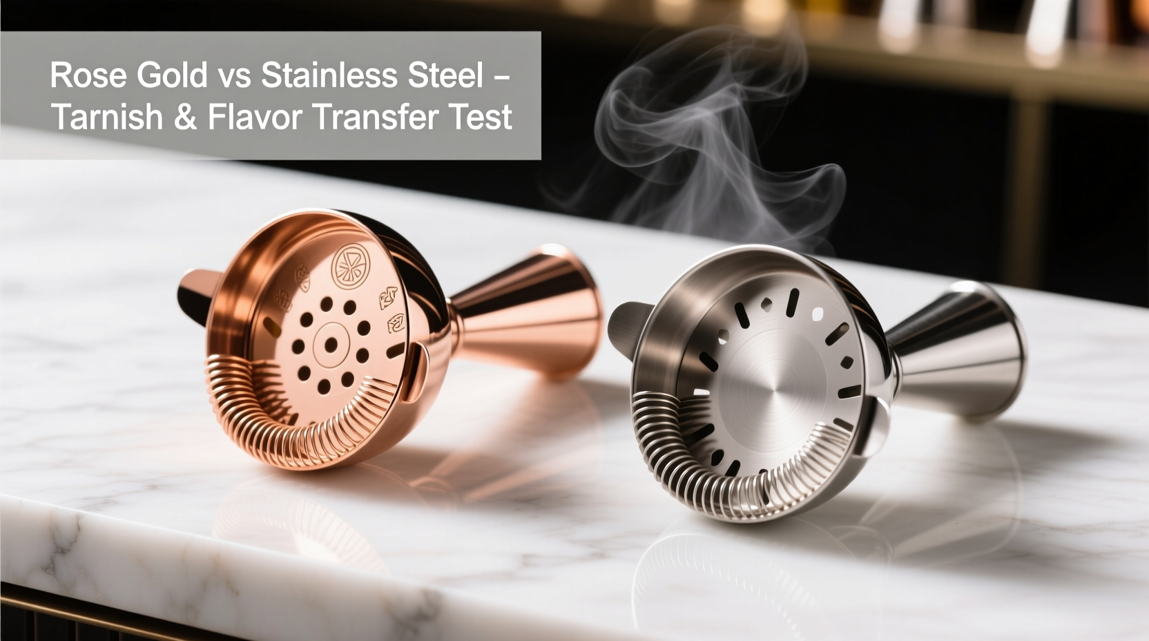 Rose Gold Cocktail Strainers Vs Stainless Steel Which Resists Tarnish ...