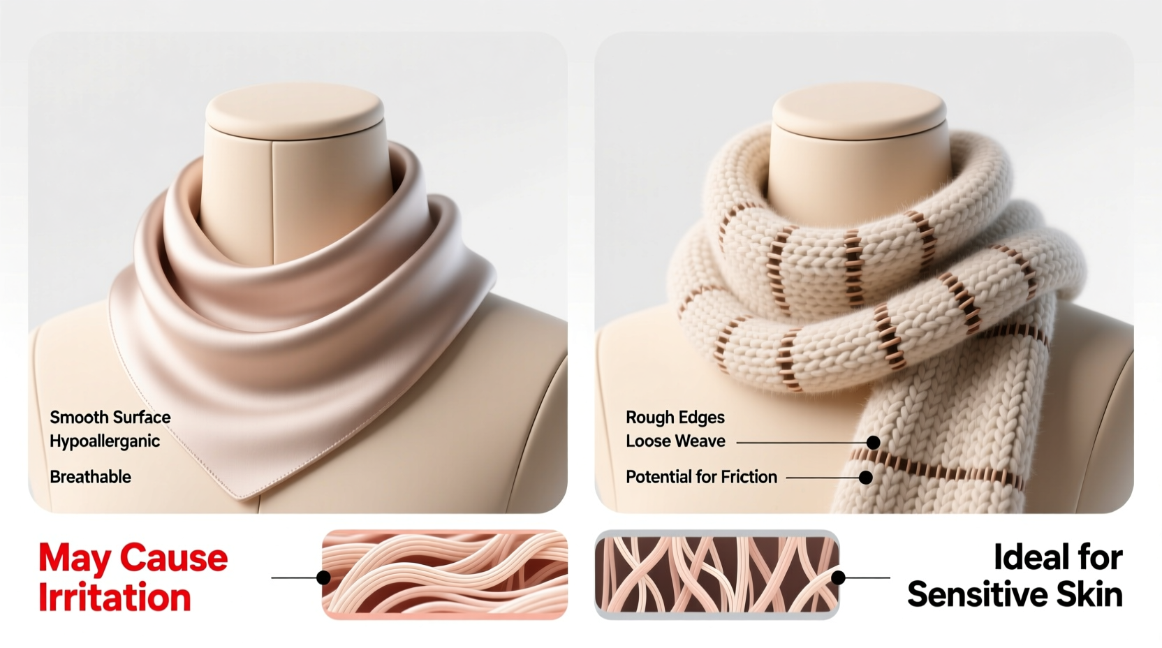 Why Do Some Scarves Irritate Skin Choosing Materials For Sensitive Necks