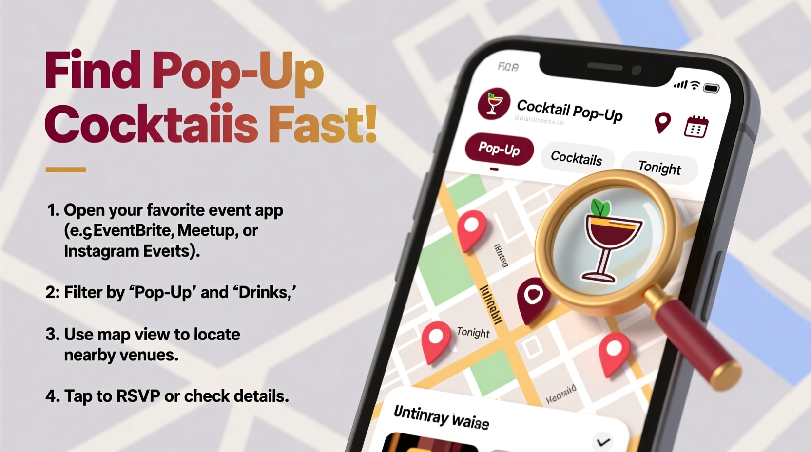 How To Find Local Pop-up Cocktail Events Using Event Apps And Maps