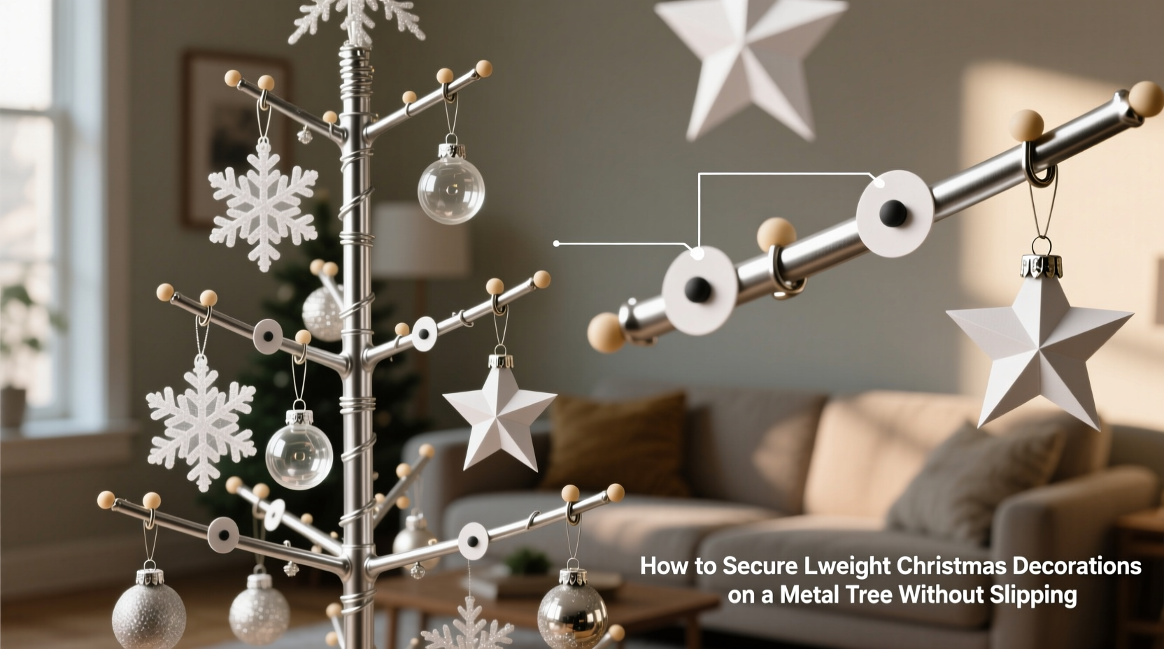 How To Secure Lightweight Christmas Decorations On A Metal Tree Without ...