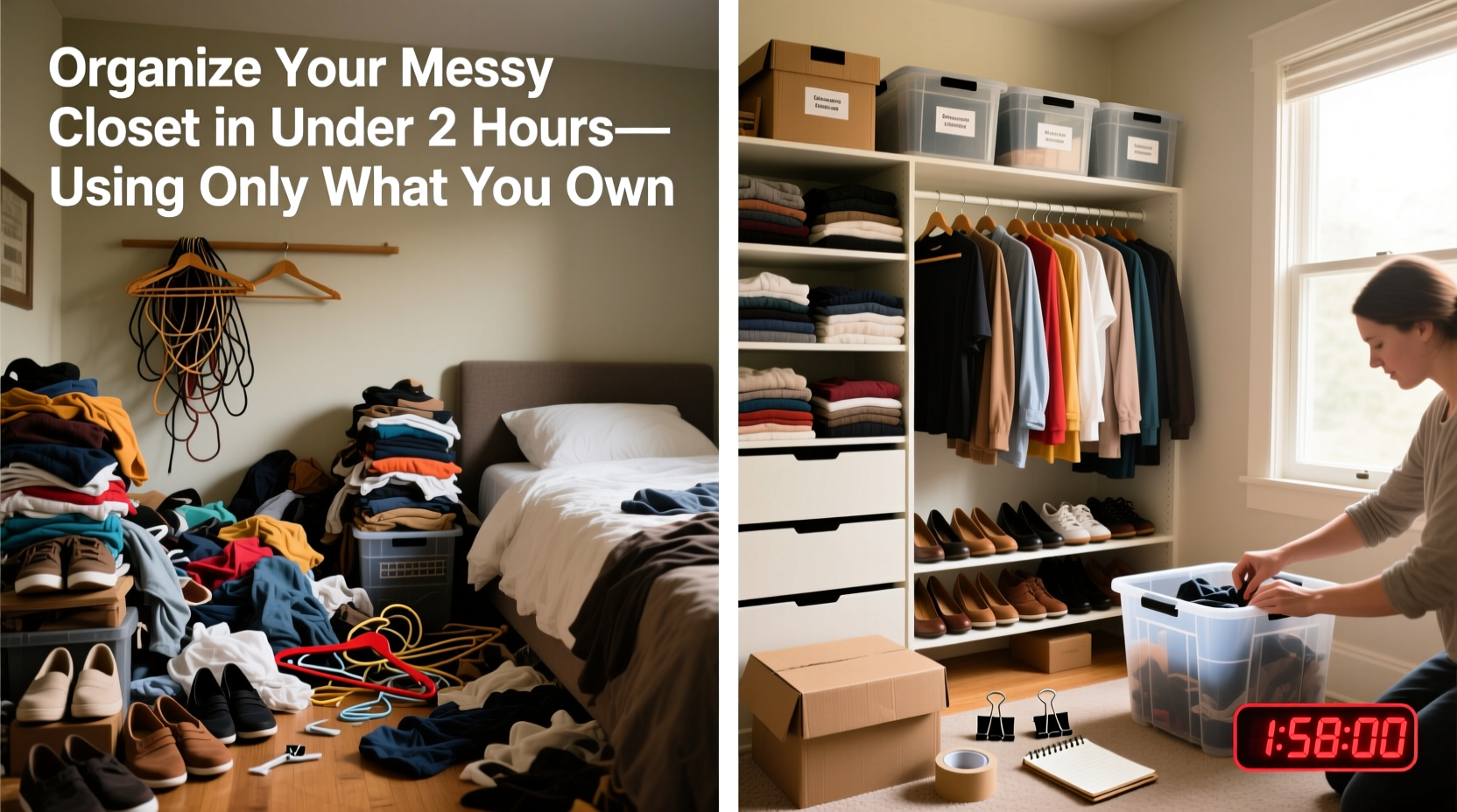 How To Organize A Messy Closet In Under Two Hours Using Only What You Own