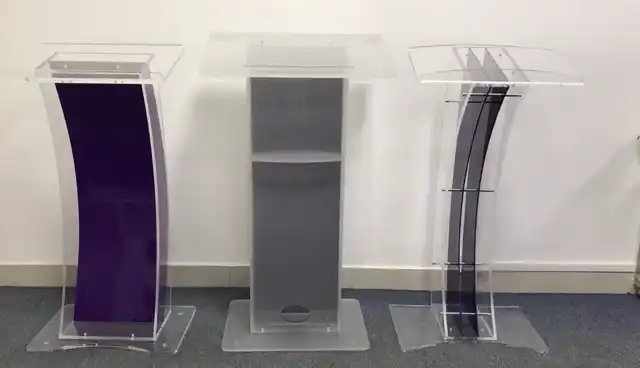 Modern Lecterns Pulpits Acrylic Podium Stand with Wide Reading Surface ...
