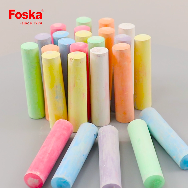 Foska Kids School Blackboard Dustless Chalk - Colorful & Big