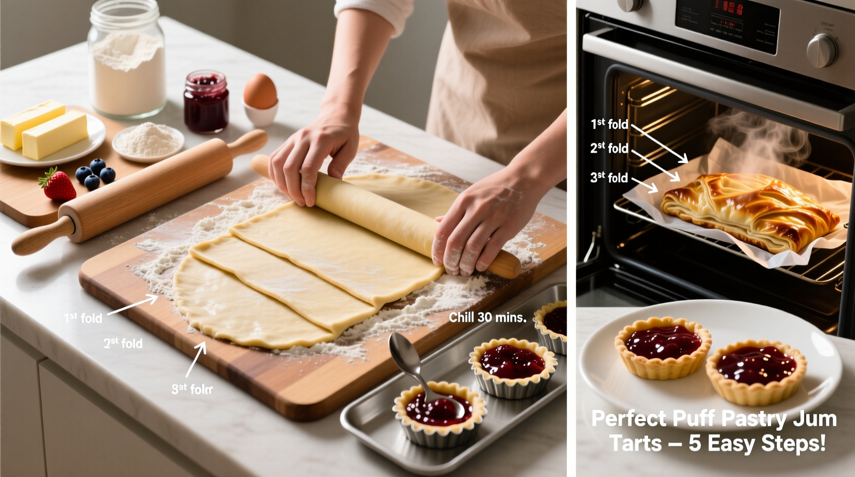 Easy Step By Step Guide To Perfect Puff Pastry Jam Tarts At Home