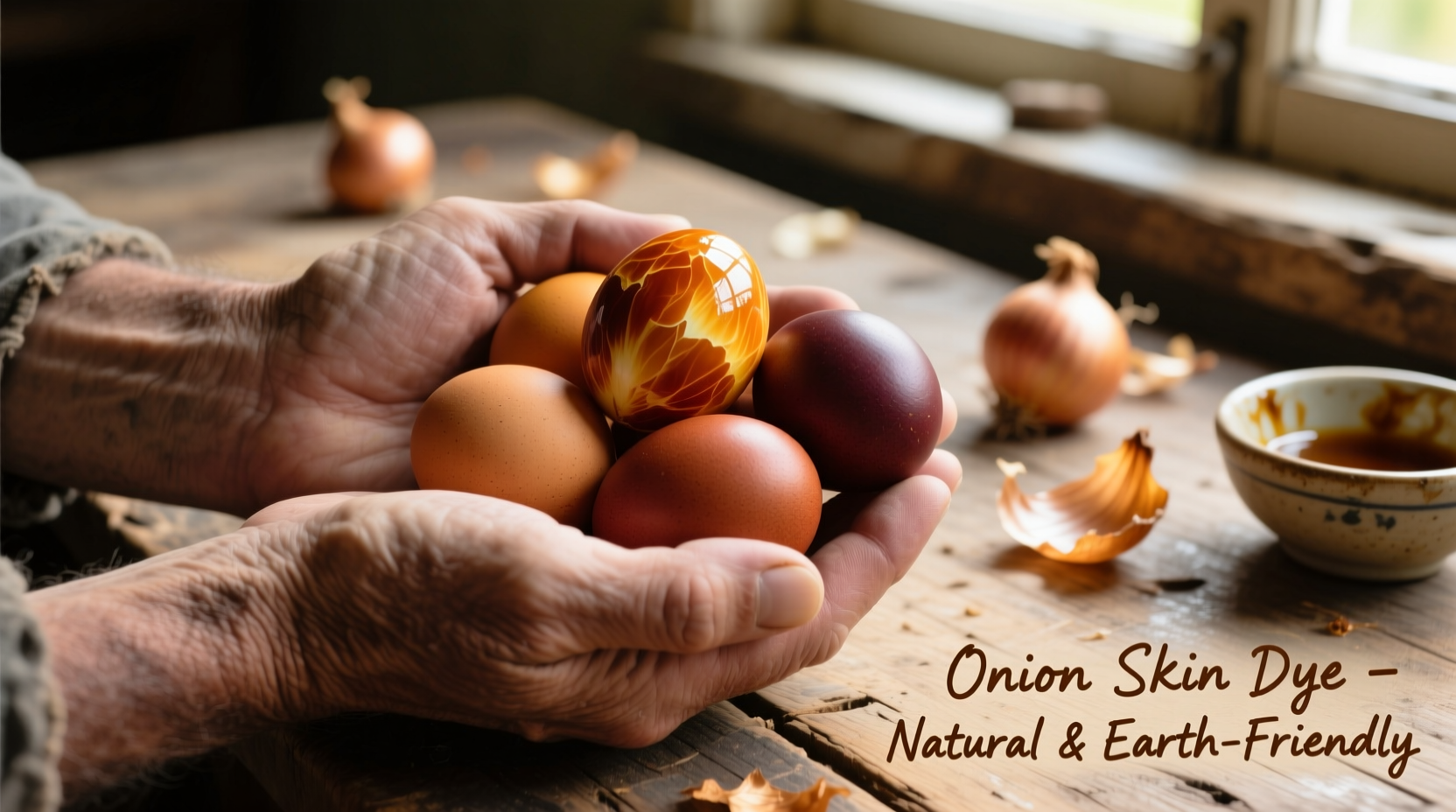 Natural Easter Egg Dyeing with Onion Skins