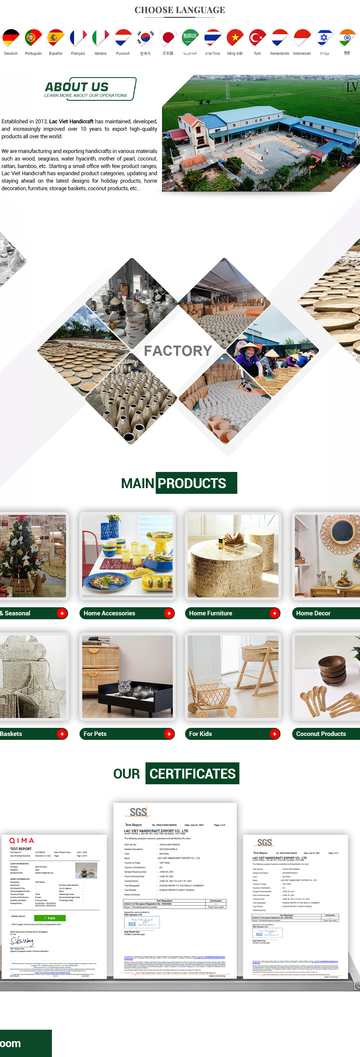 LAC VIET HANDICRAFT EXPORT COMPANY LIMITED - Living room, bedroom