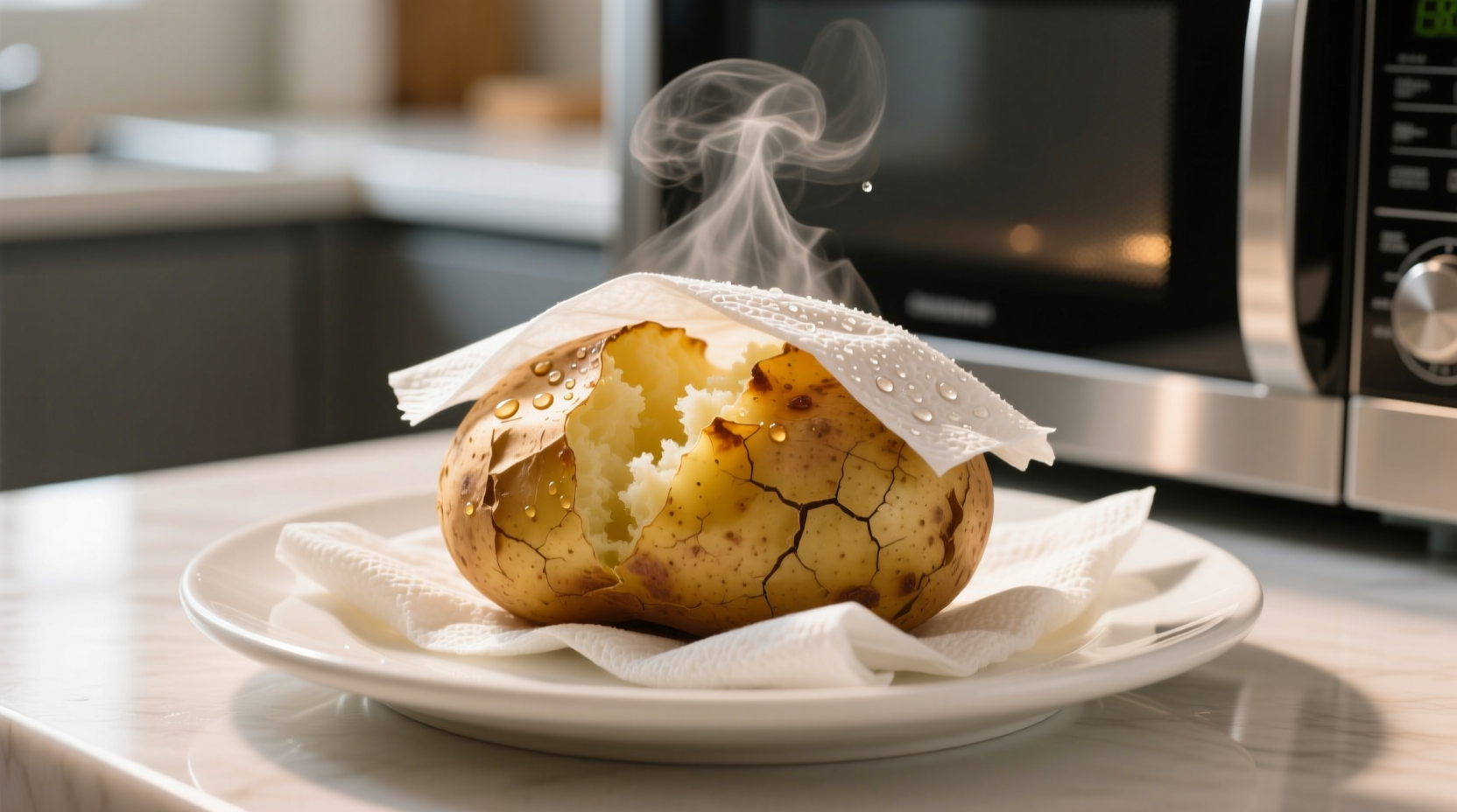 Patate au micro-ondes : Le papier essuie-tout est inutile (dans 90% des ...