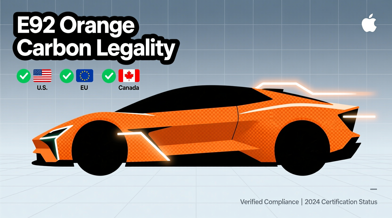 E92 Orange Carbon Legality: U.S., EU & Canada Verified