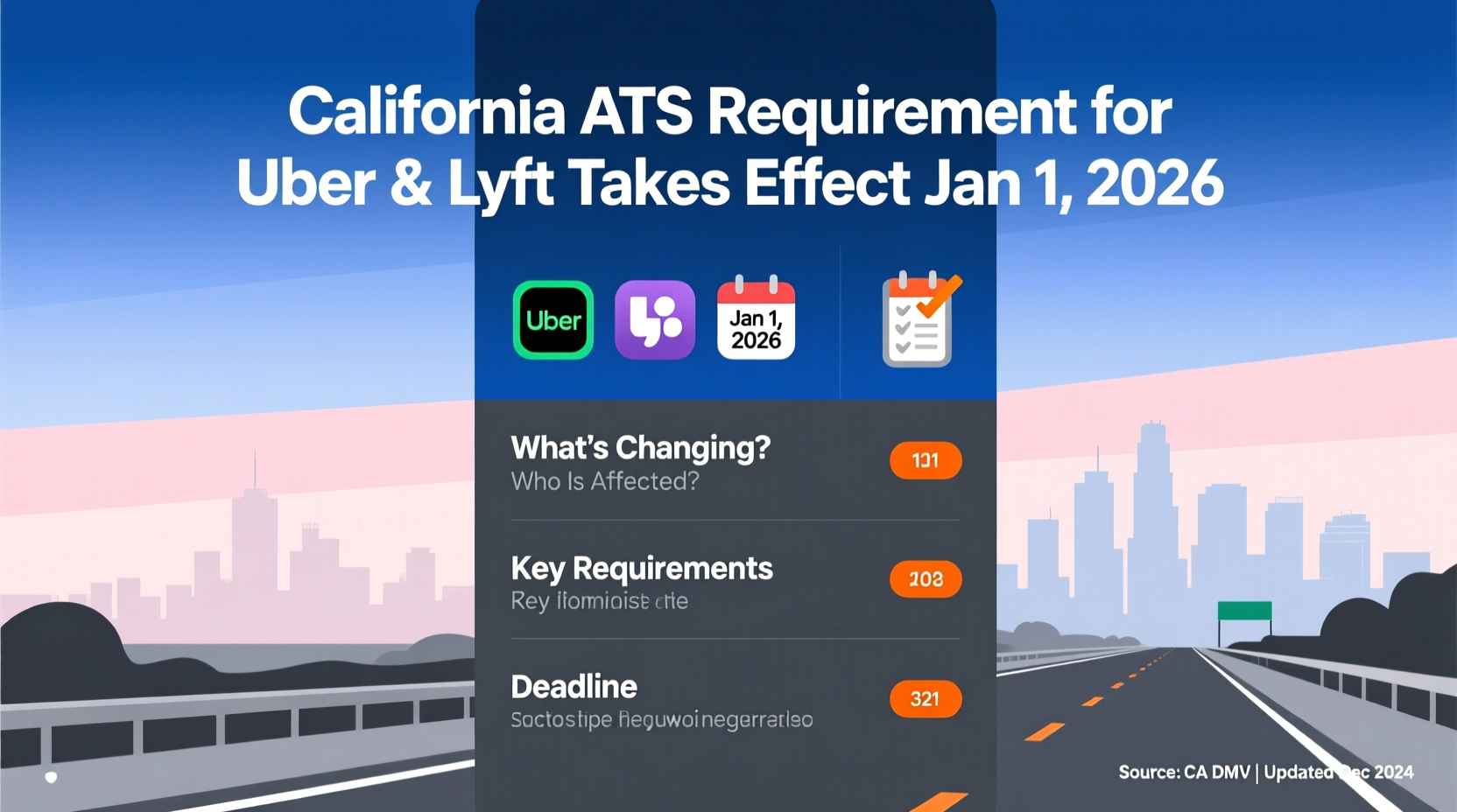California ATS Requirement for Uber & Lyft Takes Effect Jan 1, 2026