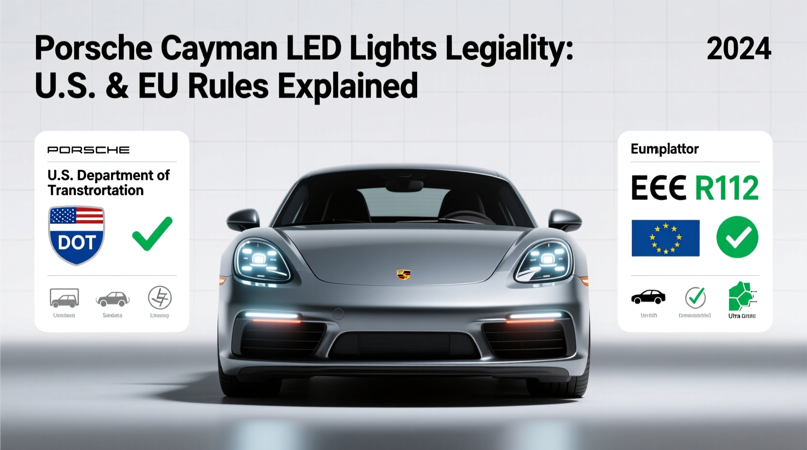 Porsche Cayman LED Lights Legality: U.S. & EU Rules Explained