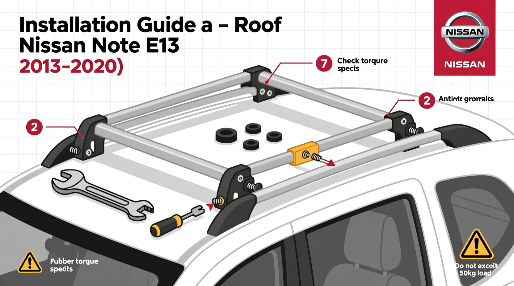 How to Install a Roof Rack on Nissan Note E13 (2013–2020)
