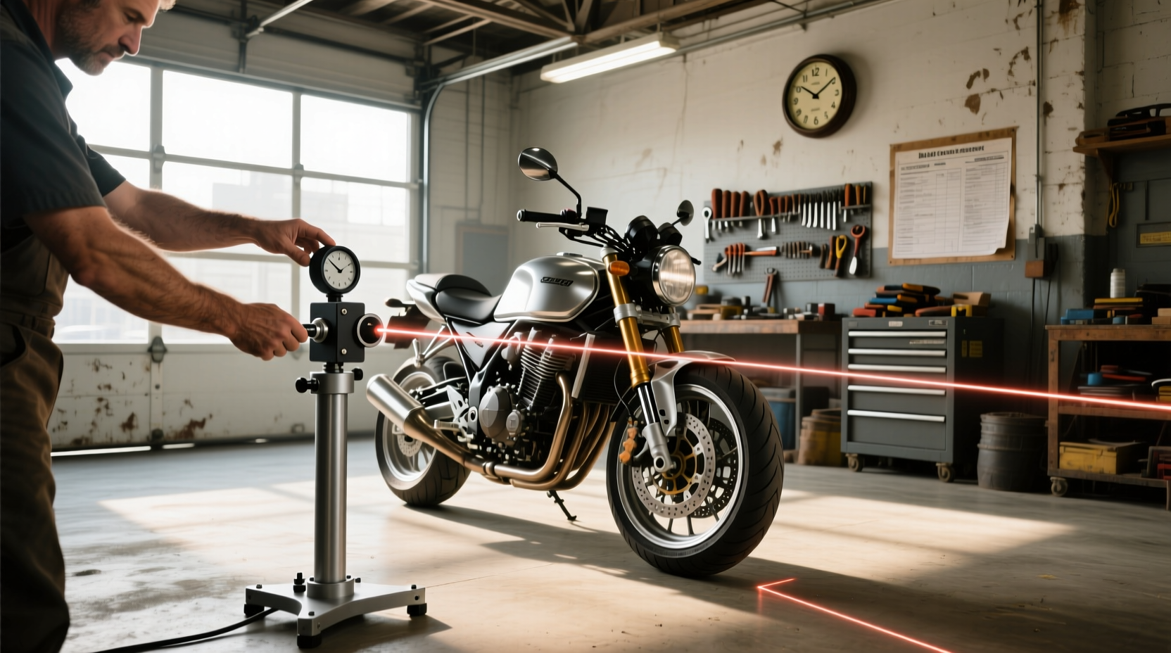 How to Check Motorcycle Wheel Alignment with Chalk