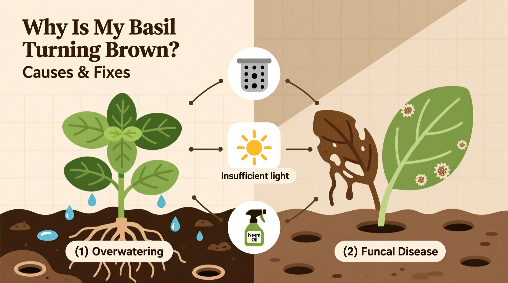 Why Is My Basil Turning Brown? Causes & Fixes