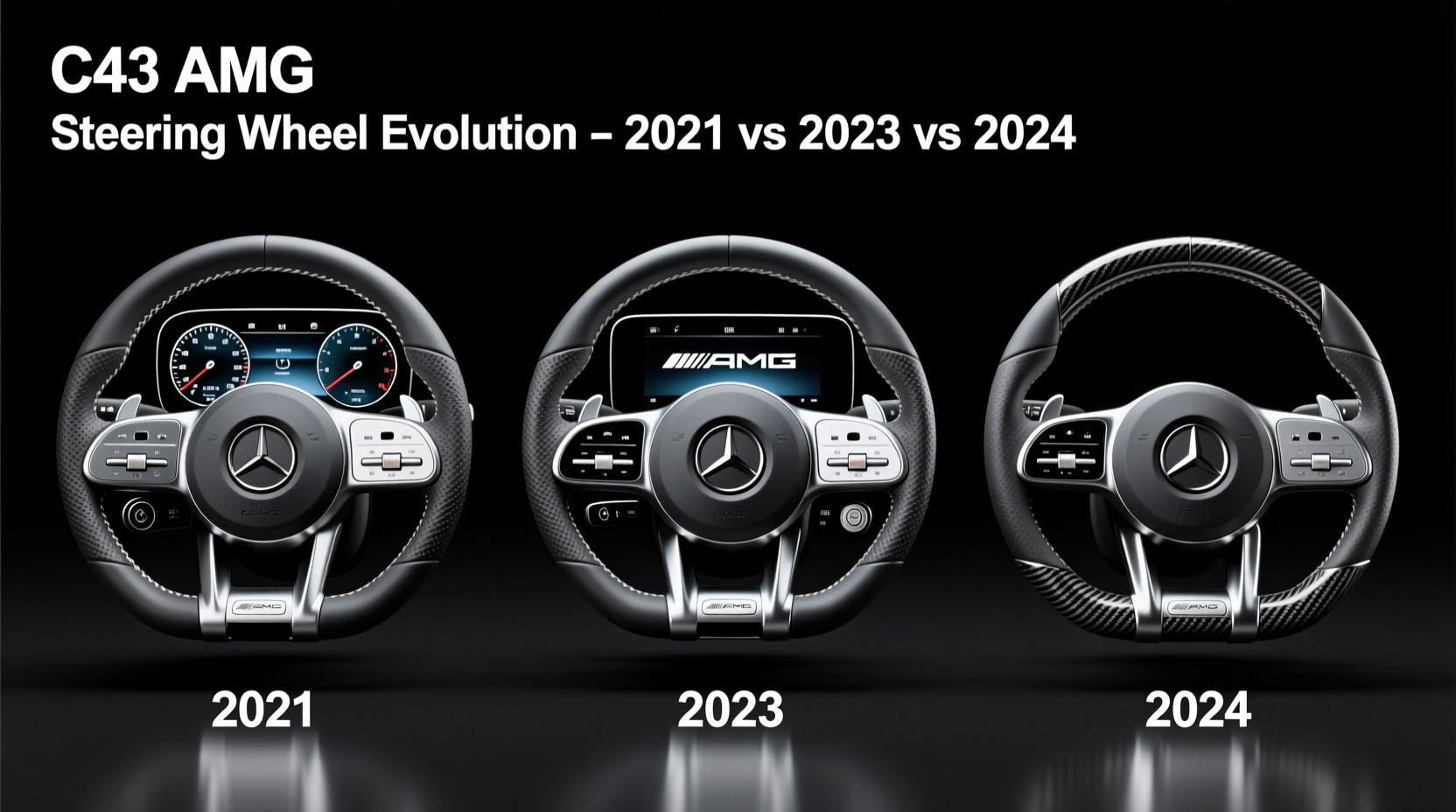 C43 AMG Steering Wheel Comparison by Model Year