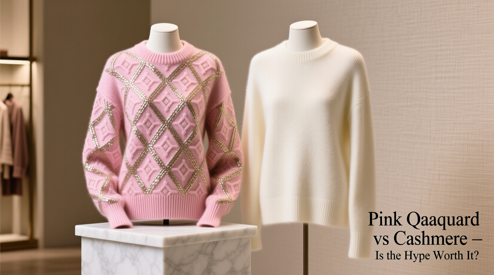 Pink Jacquard Vs Cashmere Sweater Is The Hype Around Cashmere Really ...
