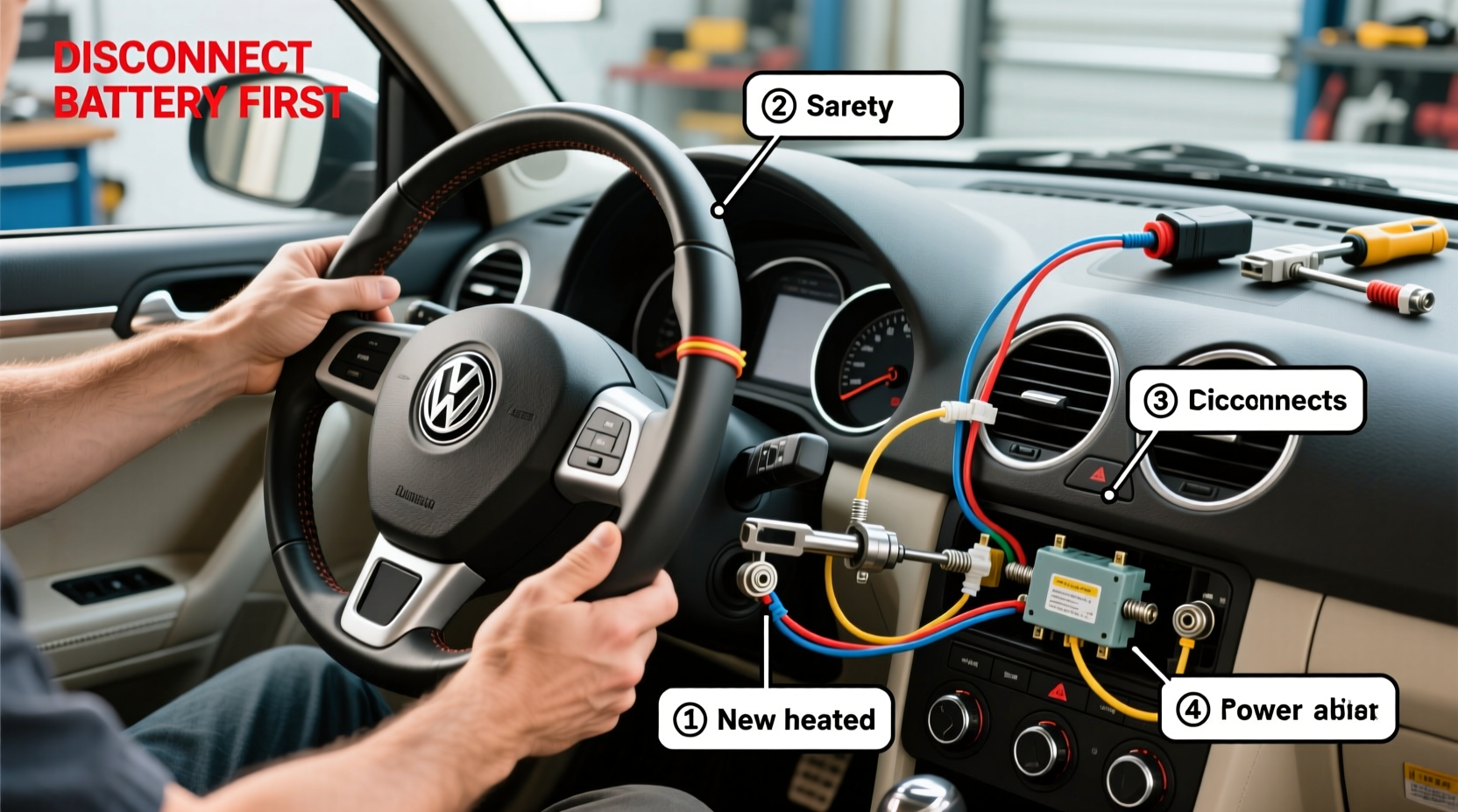 How to Install a Heated Steering Wheel in a Volkswagen Beetle