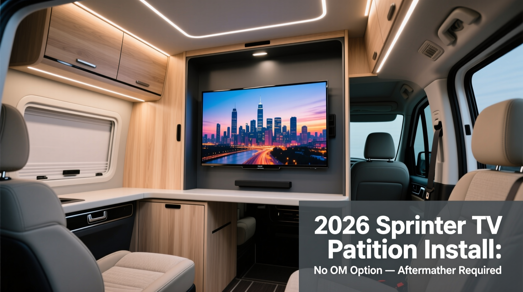 2026 Sprinter TV Partition Install: No OEM Option — Aftermarket Required