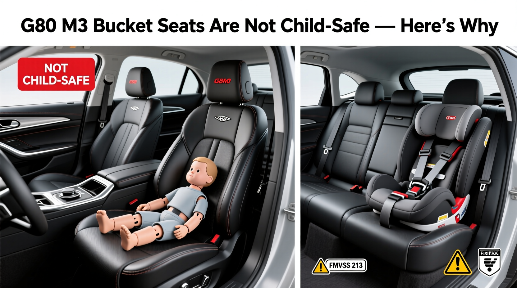 G80 M3 Bucket Seats Are Not Child-Safe — Here's Why